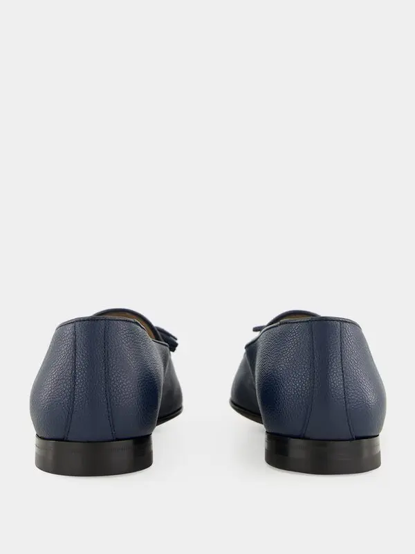 Manolo Blahnik Lennox Leather Tassel Loafers - Blue