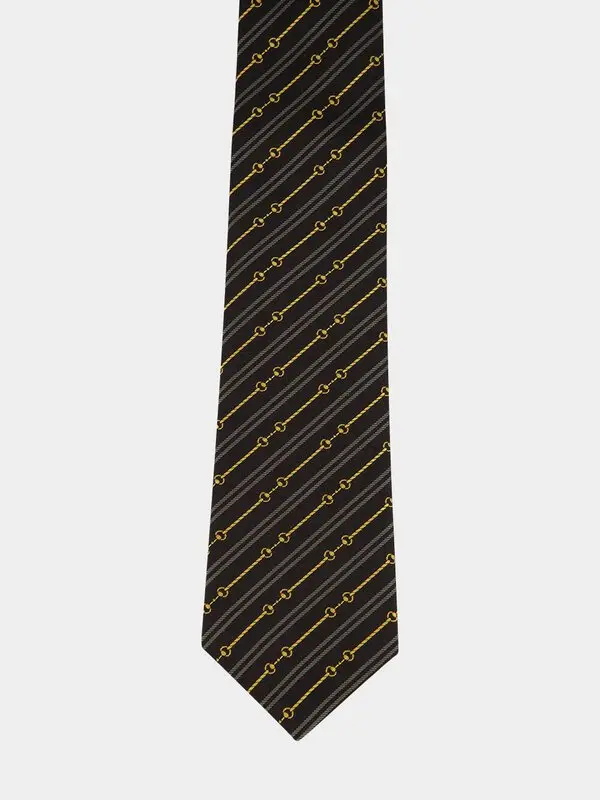 Gucci Horsebit Jacquard Silk Neck Tie - Multicolour