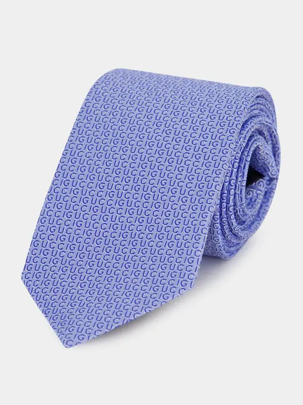 Gucci Silk Jacquard Neck Tie - Blue
