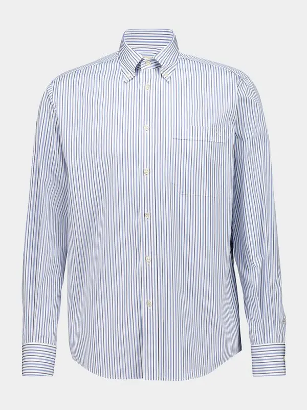 Valentino Garavani Striped Cotton Long-sleeve Shirt - Blue