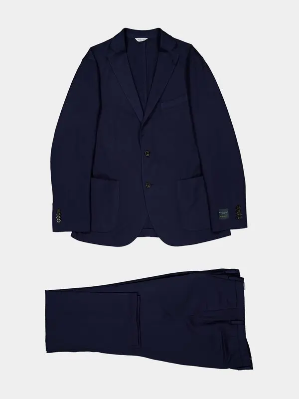 Boglioli Navy Virgin Wool 2-button Suit - Blue