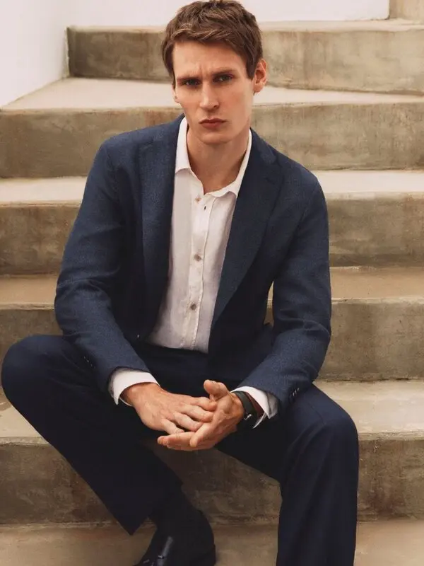 Boglioli Navy Virgin Wool 2-button Suit - Blue