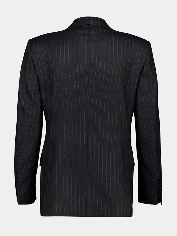 TOM FORD Dark Wool Pinstripe Blazer - Grey