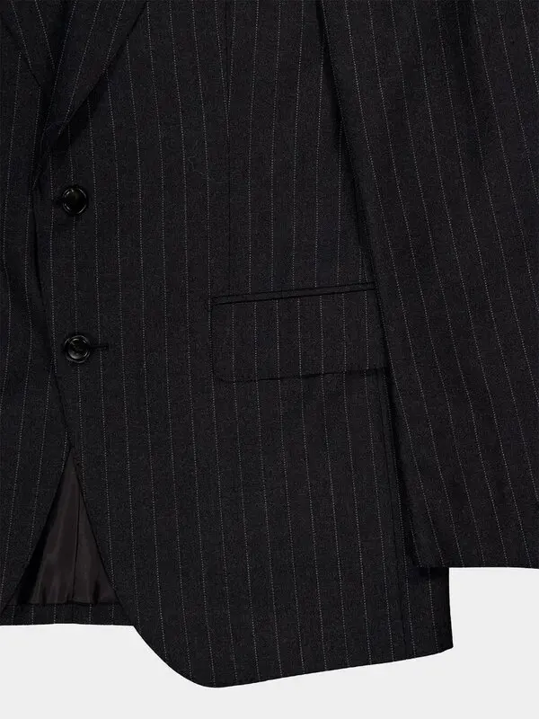TOM FORD Dark Wool Pinstripe Blazer - Grey