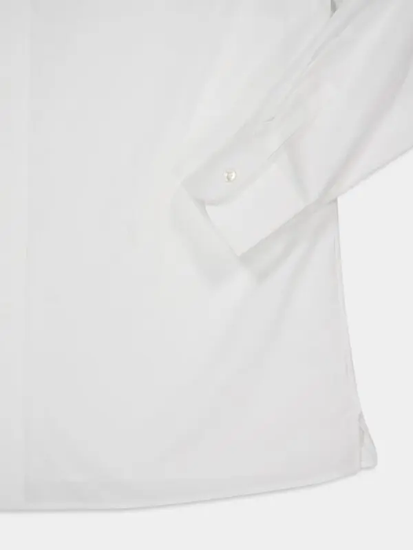 Saint Laurent Cassandre Shirt In Blanc Cotton Poplin - White