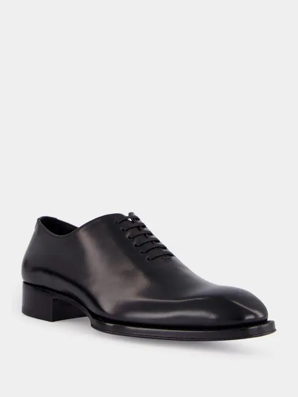 TOM FORD Burnished Leather Elkan Lace Up - Black