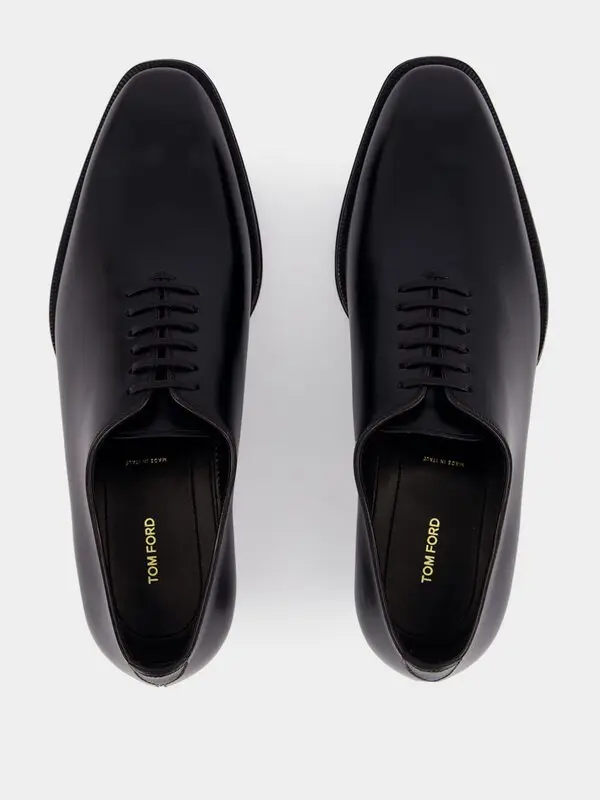 TOM FORD Burnished Leather Elkan Lace Up - Black