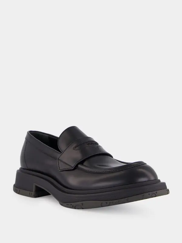 Gucci Leather Loafers With Tonal Logo