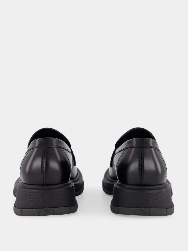 Gucci Leather Loafers With Tonal Logo