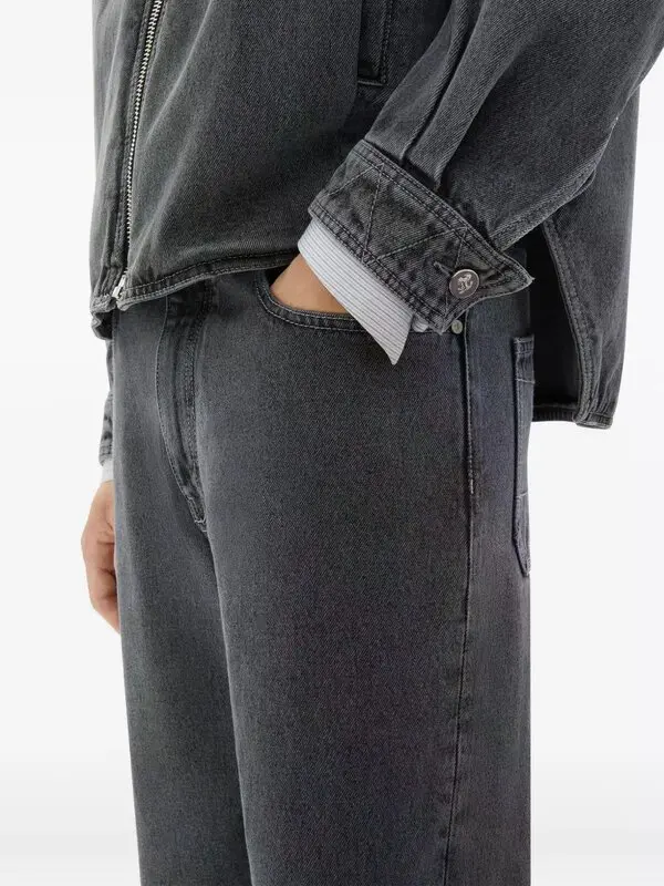 FERRARI Marbled-denim Five-pocket Jeans