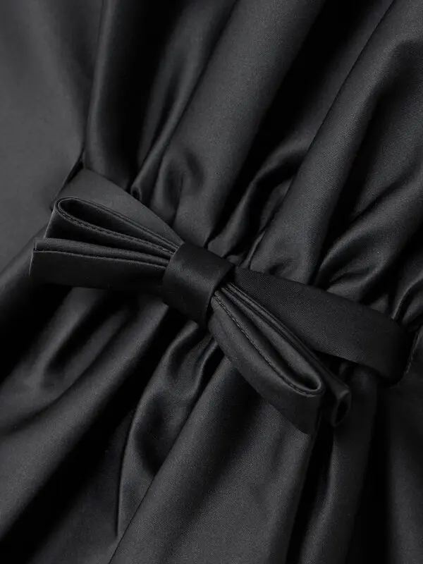 Rabanne Bow-detailed Gathered Mikado Mini Dress