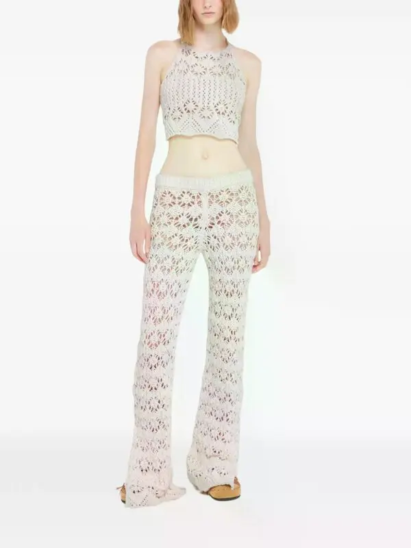 Alanui Crochet Knit Trousers - Neutrals