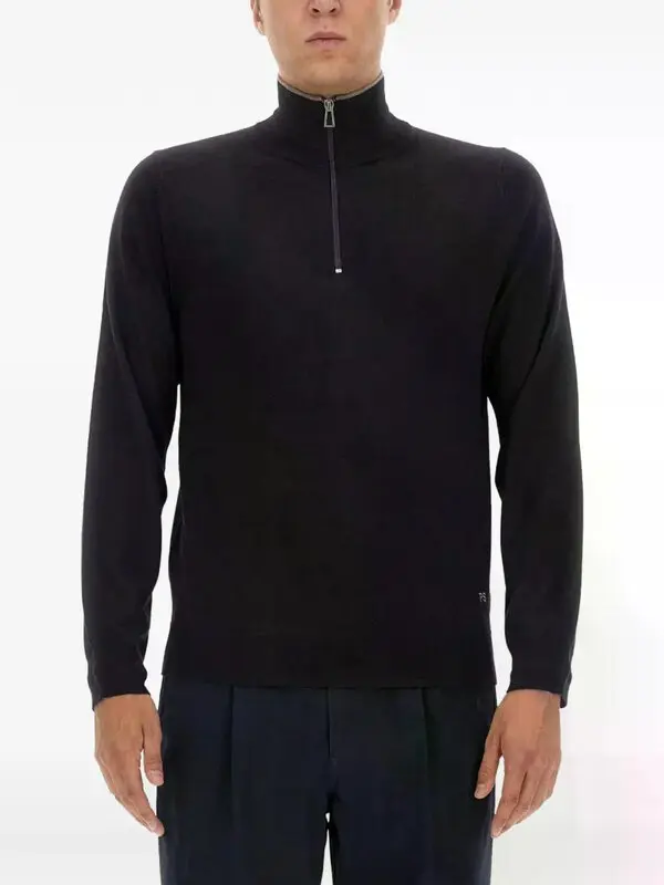 Paul Smith Logo-embroidered Half-zip Sweater