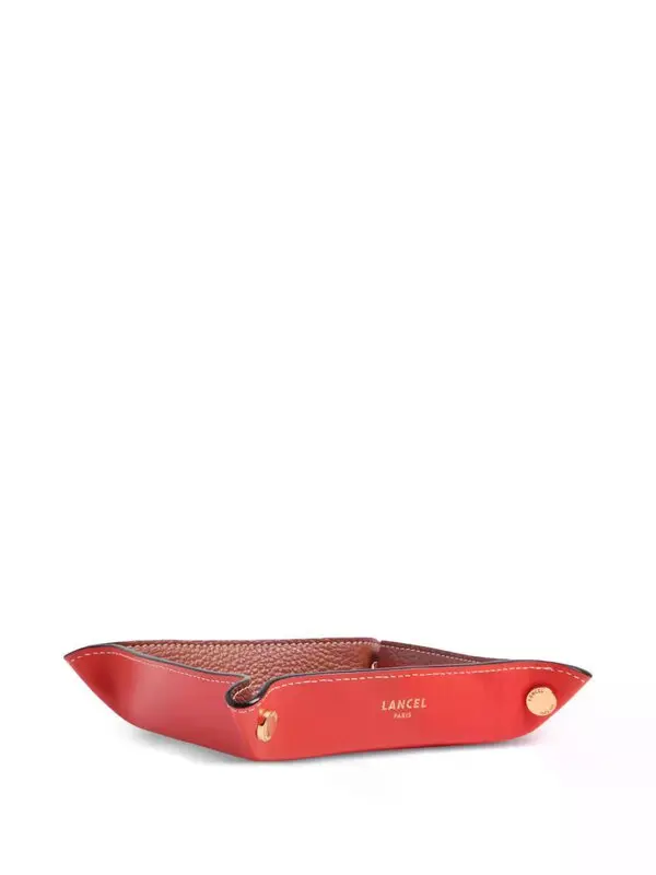 LANCEL Leather Valet Tray With Gold-tone Hardware - Red