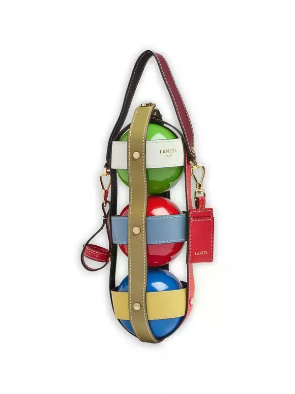 LANCEL Leather Petanque Set - Red