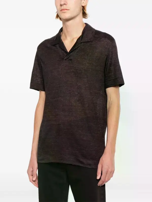 Zegna Oasi Lino Polo-collar T-shirt