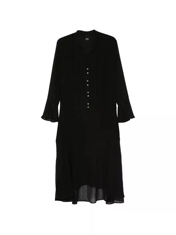 Pinko Georgette Button Front Tie Dress
