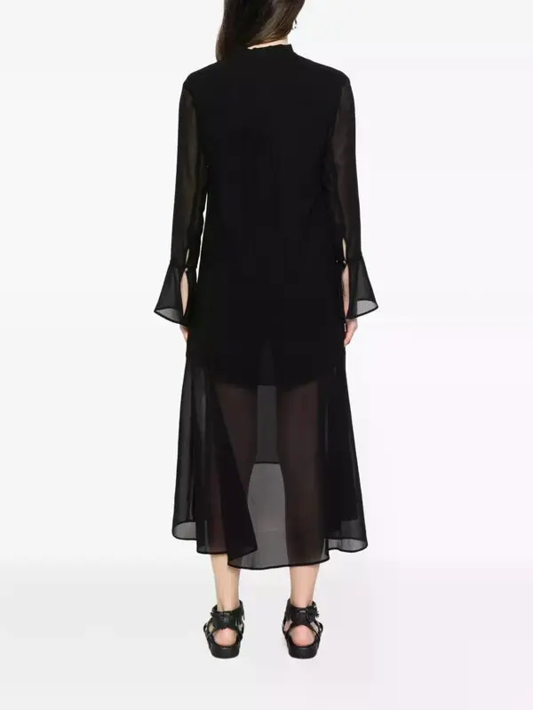 Pinko Georgette Button Front Tie Dress