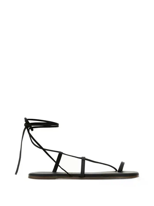 Tkees Jo Leather Flat Sandals - Black