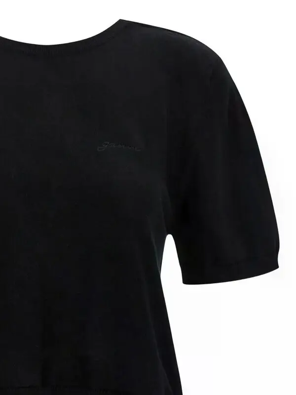GANNI Embroidered Bare-back Sweater - Black