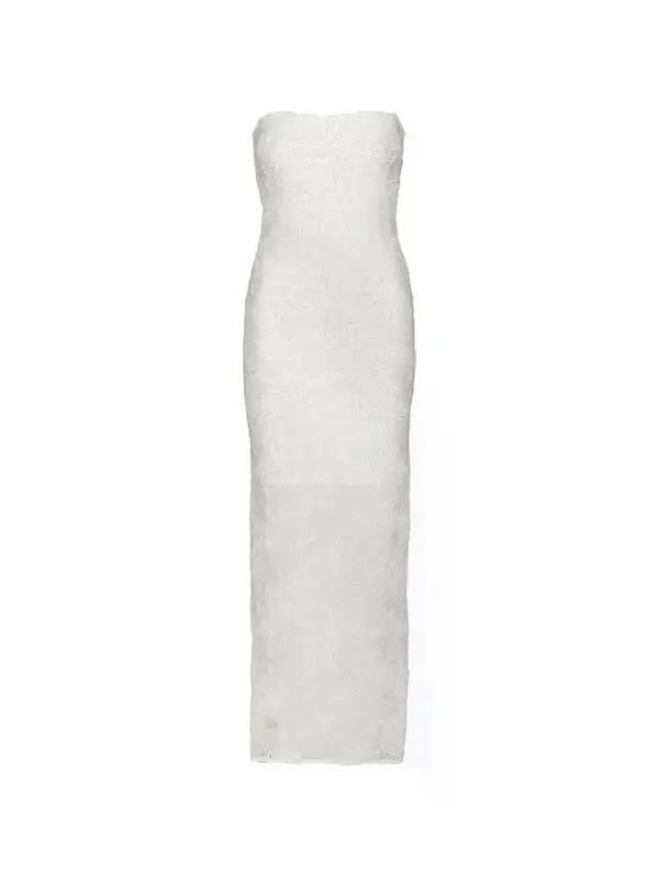 ROTATE BY BIRGER CHRISTENSEN Floral Mesh Tube Dress - White