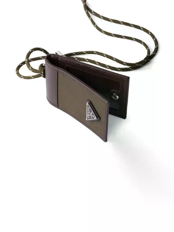 Prada Logo-detail Strap Card Holder - Green