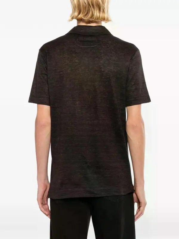 Zegna Oasi Lino Polo-collar T-shirt
