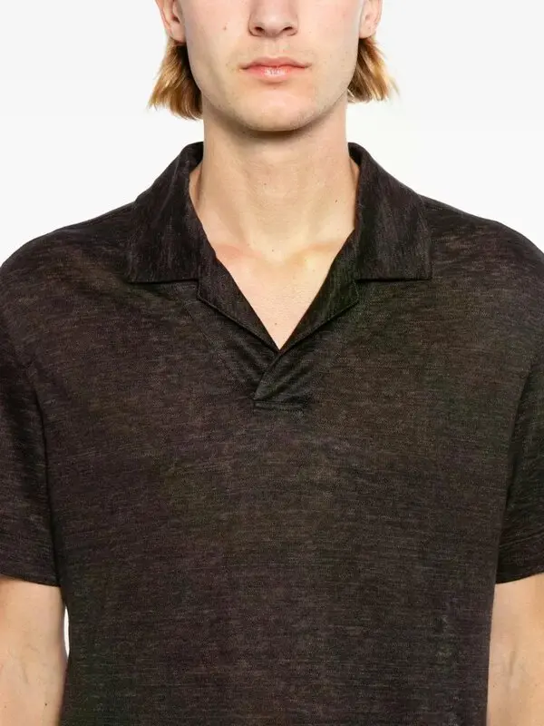 Zegna Oasi Lino Polo-collar T-shirt