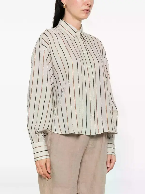 Brunello Cucinelli Striped Shirt - Neutrals