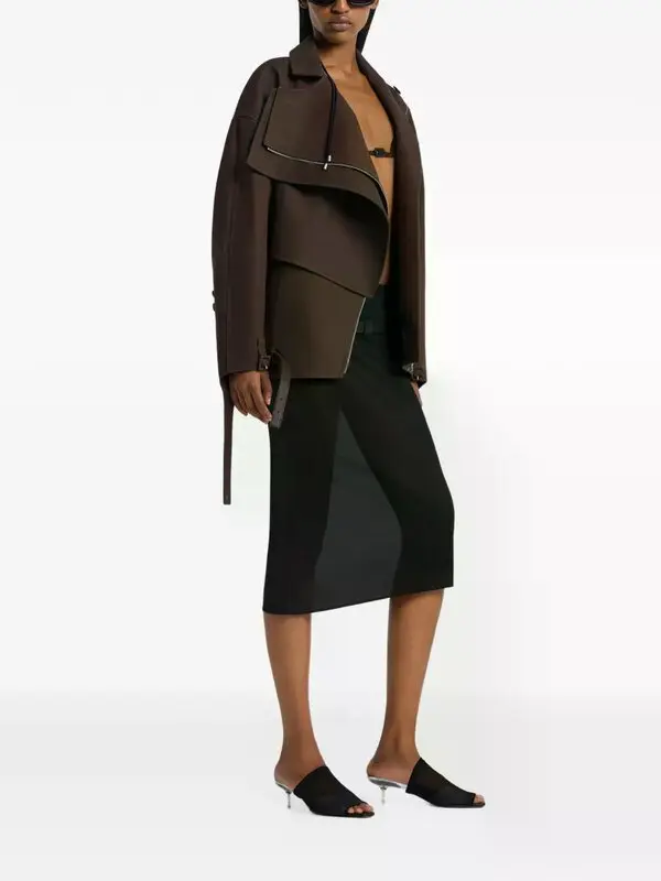 COURREGES Asymmetric Trench Coat - Brown