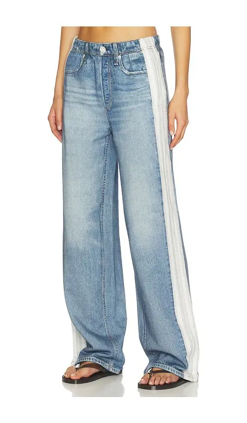 Rag & Bone Wide Leg Terry Jeans - Blue
