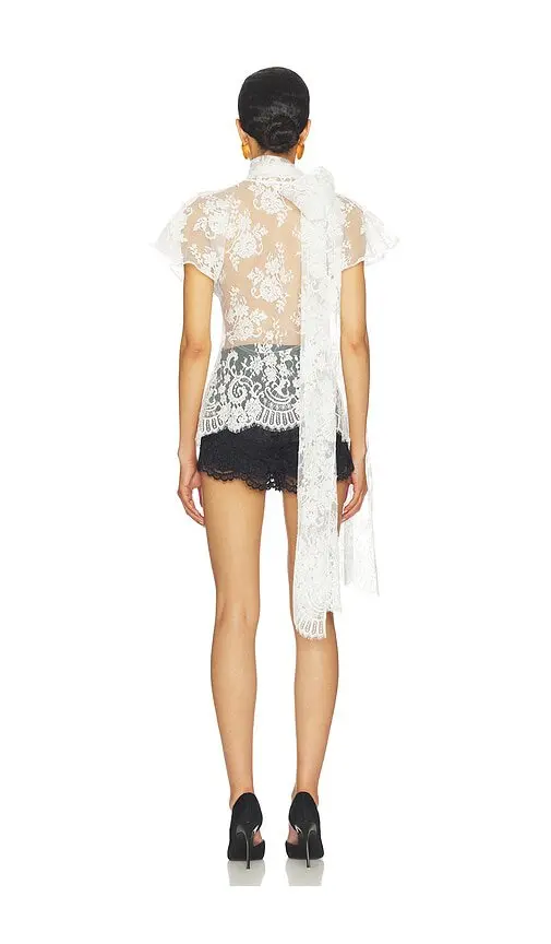 MARKGONG Knotted Lace Long Sleeved Top