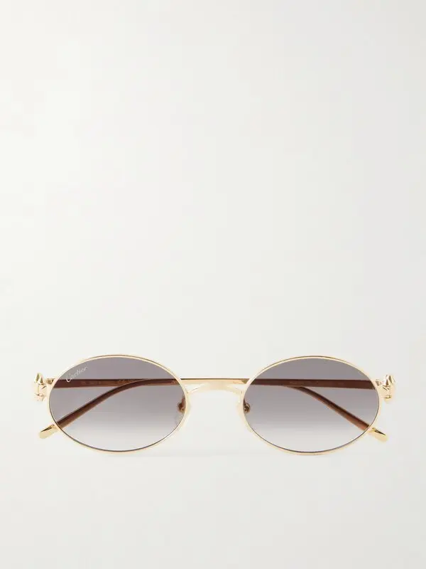 CARTIER Rounded-frame Sunglasses - Gold