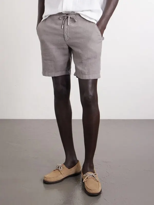 Mr P. Straight-leg Garment-dyed Linen Bermuda Shorts