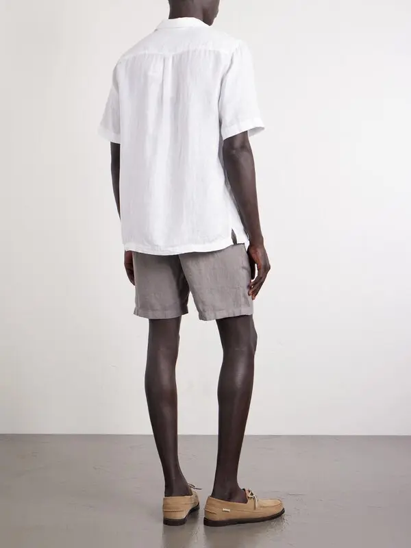 Mr P. Straight-leg Garment-dyed Linen Bermuda Shorts