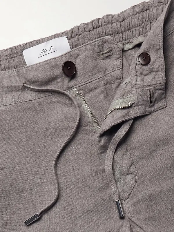 Mr P. Straight-leg Garment-dyed Linen Bermuda Shorts