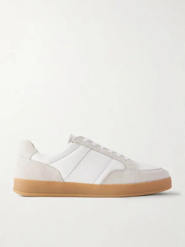Mr P. Colour-block Suede And Leather Sneakers - White