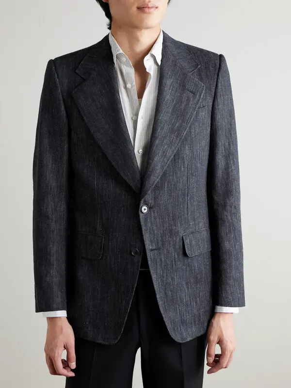 Husbands Slub Cotton And Hemp-blend Twill Blazer