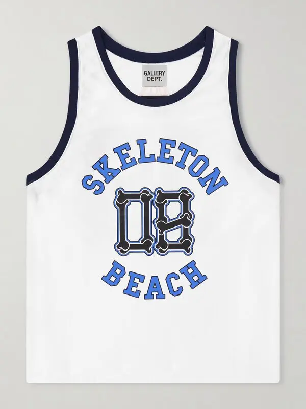 GALLERY DEPT. Skeleton Beach Printed Jersey Tank - White