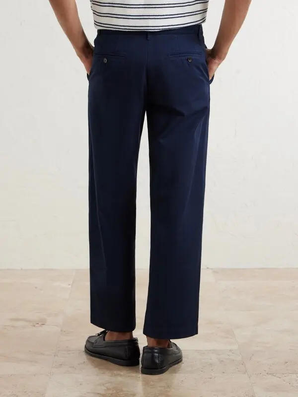 Mr P. Barrel-leg Cotton-twill Trousers