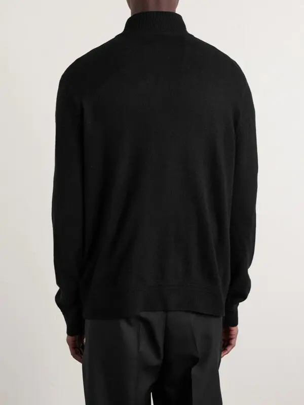 Mr P. James Cashmere Half-zip Sweater - Black