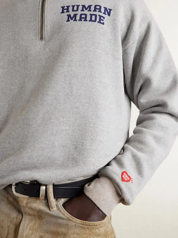 HUMAN MADE Logo-print Half-zip Sweatshirt