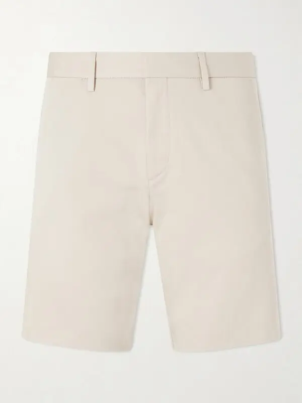 Mr P. Straight-leg Cotton-canvas Bermuda Shorts - Neutrals