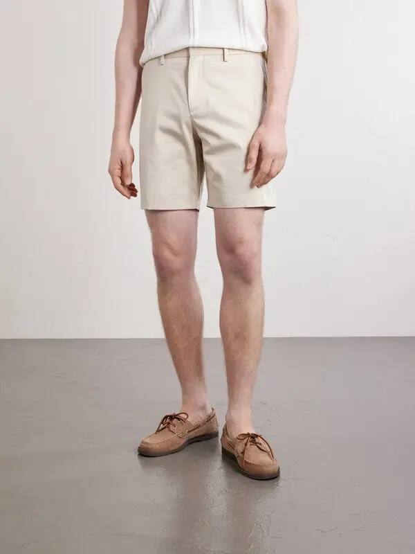Mr P. Straight-leg Cotton-canvas Bermuda Shorts - Neutrals