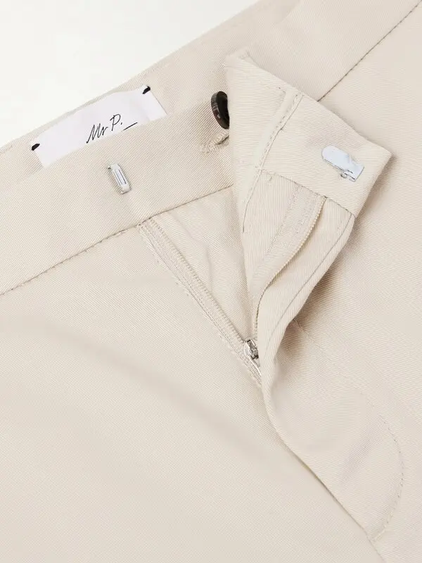 Mr P. Straight-leg Cotton-canvas Bermuda Shorts - Neutrals