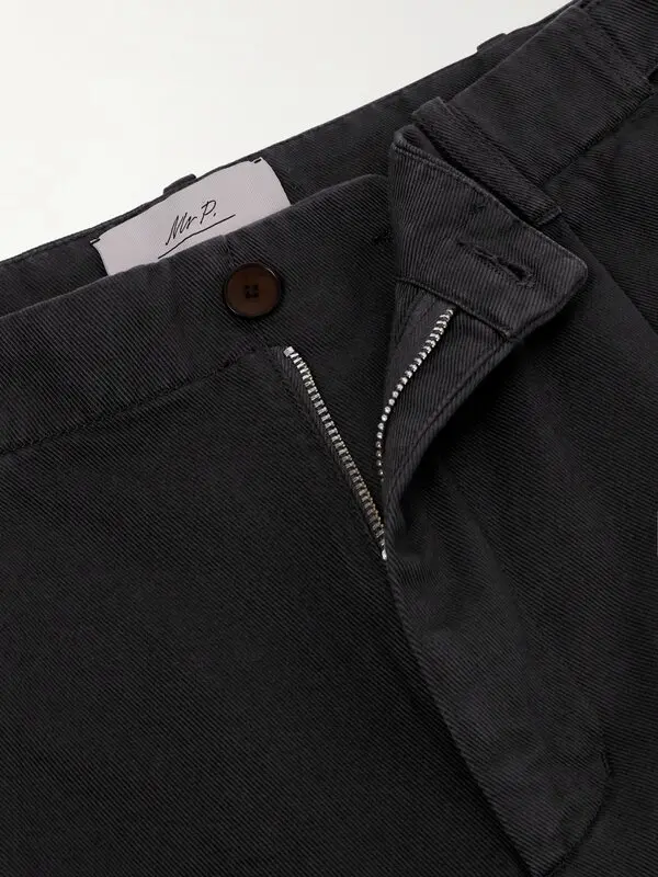 Mr P. Daniel Tapered Pleated Cotton-canvas Trousers