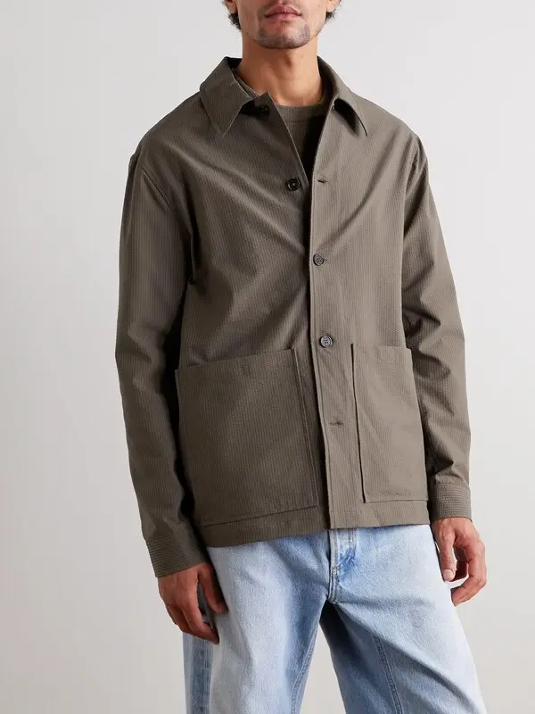 Nn07 Blaze 10038 Striped Seersucker Overshirt