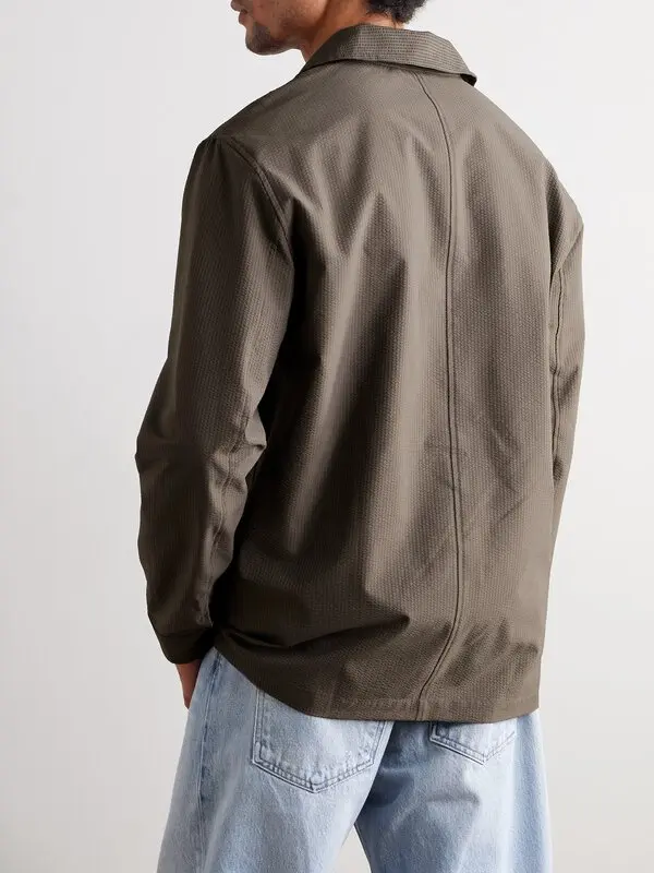 Nn07 Blaze 10038 Striped Seersucker Overshirt