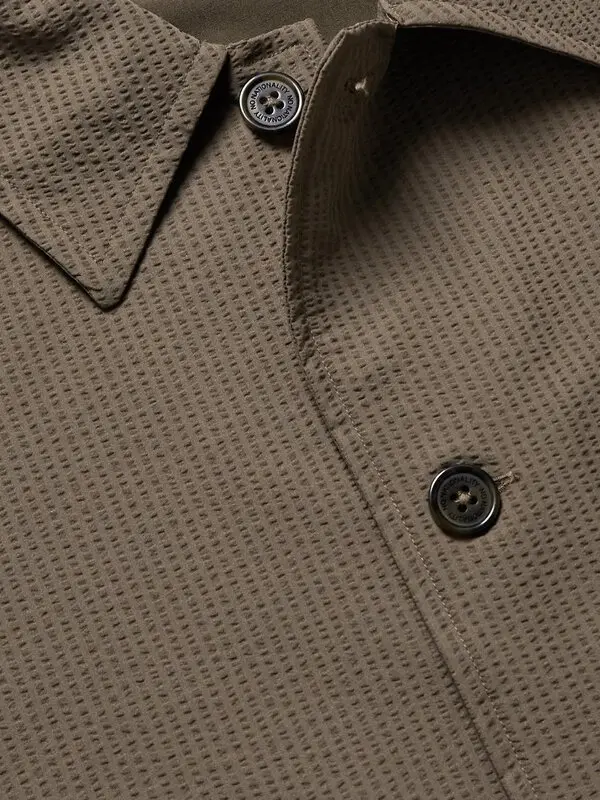 Nn07 Blaze 10038 Striped Seersucker Overshirt