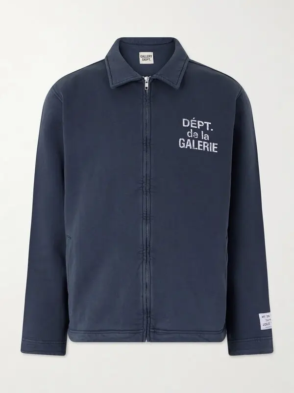 GALLERY DEPT. Logo-print Cotton-jersey Jacket - Black